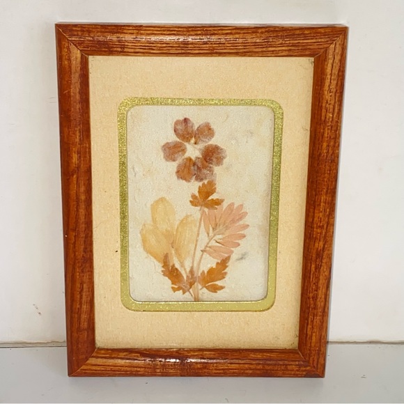 Unbranded | Wall Decor | Vintage Wood Framed Dried Pressed Flowers On ...